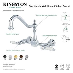 Kingston Brass KS1240BPL Bel-Air Bridge Kitchen Faucet, Matte Black