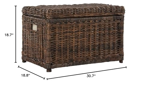 Misc 30" Wicker Storage Trunk Brown Rattan