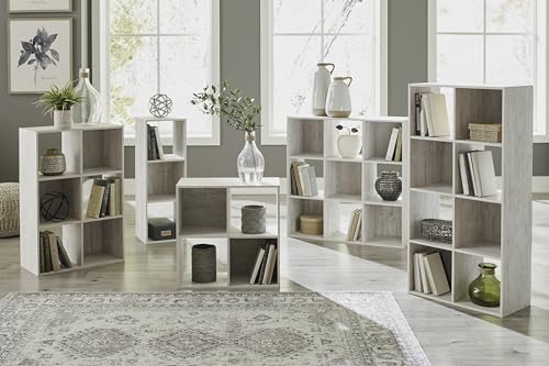 Signature Design by Ashley Paxberry Coastal 4 Cube Storage Organizer or Bookcase, Whitewash