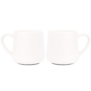 bosmarlin glossy ceramic coffee mugs set of 2, tea cup for office and home, 18 oz, suitable for dishwasher and microwave(white, 2)