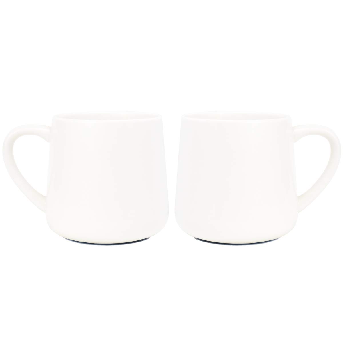 Bosmarlin Glossy Ceramic Coffee Mugs Set of 2, Tea Cup for Office and Home, 18 oz, Suitable for Dishwasher and Microwave(White, 2)