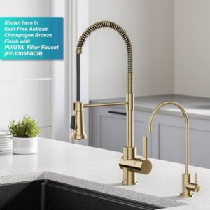 KRAUS Britt 2nd Gen Commercial Style Pull-Down Single Handle Kitchen Faucet in Brushed Brass, KPF-1691BB