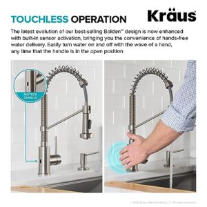 KRAUS Bolden Touchless Sensor Commercial Style 2-Function Single Handle Pull Down Kitchen Faucet in Matte Black, KSF-1610MB