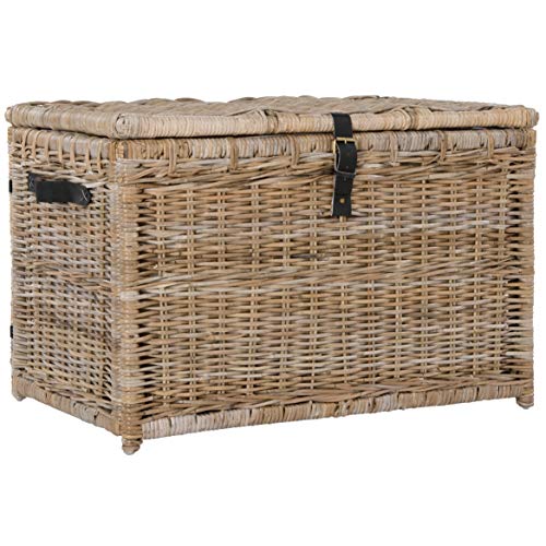 Misc 35" Wicker Storage Trunk Gray Rattan