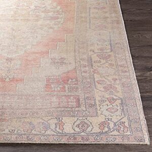 Hauteloom Holliday Living Room, Bedroom Area Rug - Traditional - Blue, Beige, Orange - 5' x 7'6"