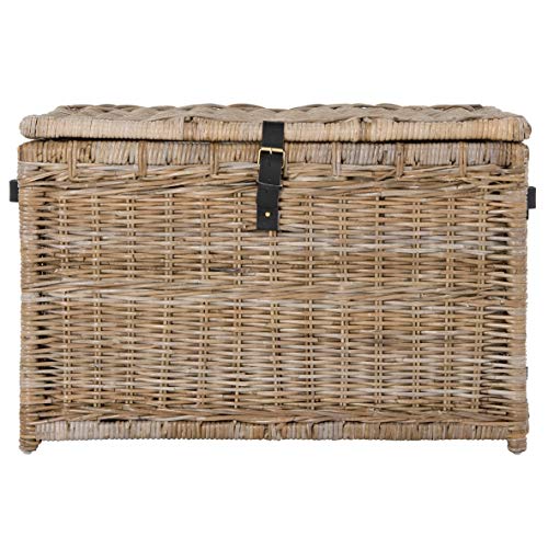 Misc 35" Wicker Storage Trunk Gray Rattan