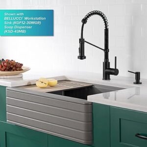 KRAUS Bolden Touchless Sensor Commercial Style 2-Function Single Handle Pull Down Kitchen Faucet in Matte Black, KSF-1610MB