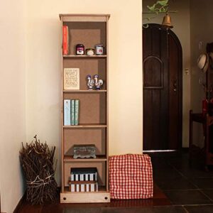 Furniture Dash - Narrow Bookshelf - Corner Shelf - Storage Cabinet - Laundry Room Organization - Shelves - 18.11" W, 7.87" D, 69.29" H - 24.21lb (Antique Brown)