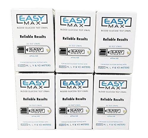 EasyMax Diabetic Test Strips 300 Count / 6 Boxes of 50