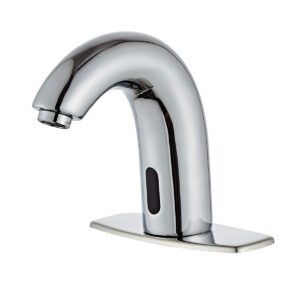 automatic sensor touchless bathroom sink faucet with hole cover plate chrome dual powered vanity bathroom faucets