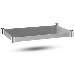 galvanized under shelf for work tables - durasteel extra adjustable lower shelf for 24" x 36" stainless steel and wooden worktables - fits for use in restaurant, warehouse, home, kitchen, garage