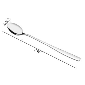 Bringer Stainless Steel Long Handle Iced Tea Spoons, Cocktail Stirring Spoons Set, Pack of 12