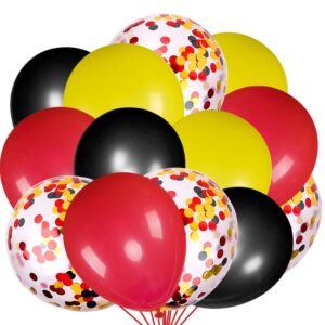 joyypop 80 pcs black red yellow latex balloons with confetti balloons for baby shower,mouse balloon theme party decoration,brithday party