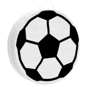 blue panda soccer ball pinata for sports themed birthday party decorations, small (12.6 x 3.0 x 12.6 inches)