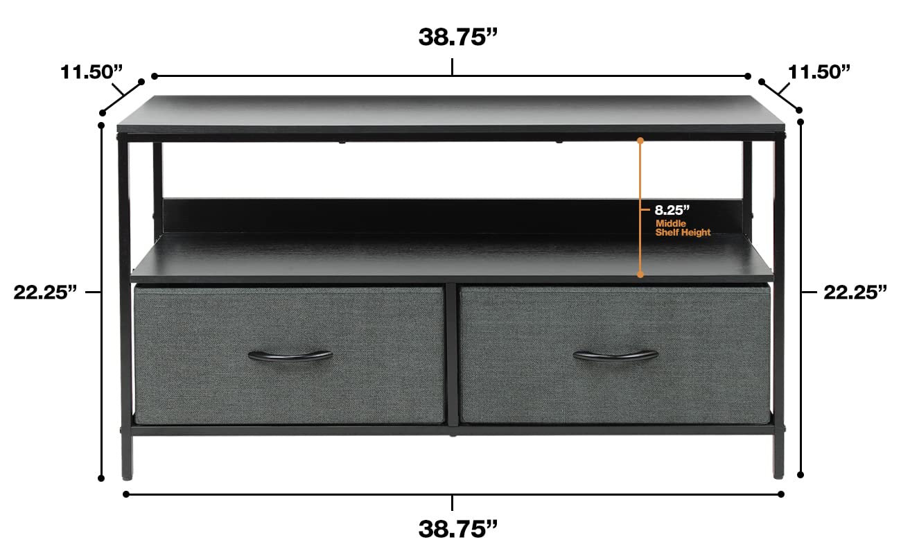 Sorbus TV Stand Dresser with 2 Drawers - Television Riser Chest with Storage - Bedroom, Living Room, Closet, & Dorm Furniture