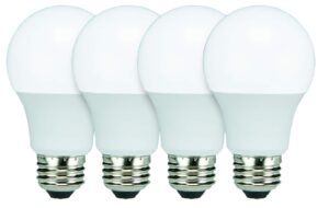 tcp l9a19d1527k4 led 60 watt equivalent | light bulbs, a19 shape, soft white, 4 count