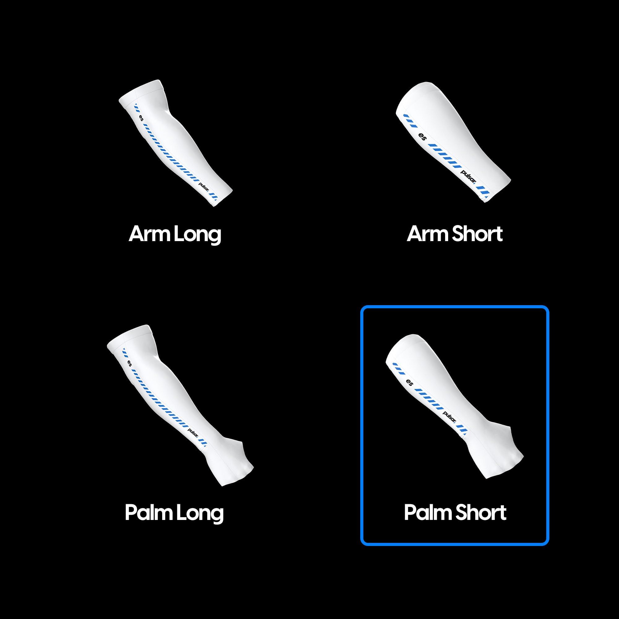 PULSAR eS Gaming Arm Sleeve for Esports Gaming Compression Sleeve, Palm Short L White