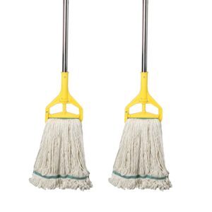 ofo loop-end string wet mop, heavy duty commercial industrial dust mop , 67inch stainless steel pole ,2- pack