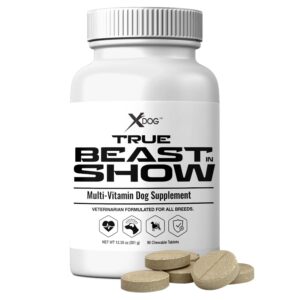 true beast in show muscle multivitamin for dogs (veterinarian formulated): vitamins, minerals, antioxidants, digestive enzymes, fatty acids, amino acids and trace minerals.