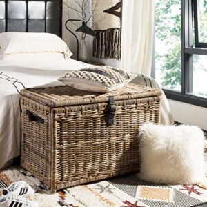 misc 35" wicker storage trunk gray rattan