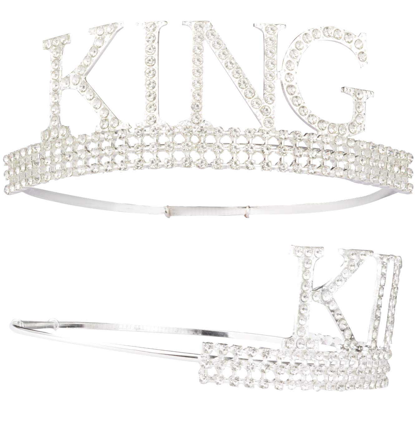 MEANT2TOBE Prom Sash and Crown for Girls and Boys - Fabulous Party Set: Glitter Sash + Rhinestone Silver Premium Metal Tiara for Her and Him, Prom Present for Graduation Party