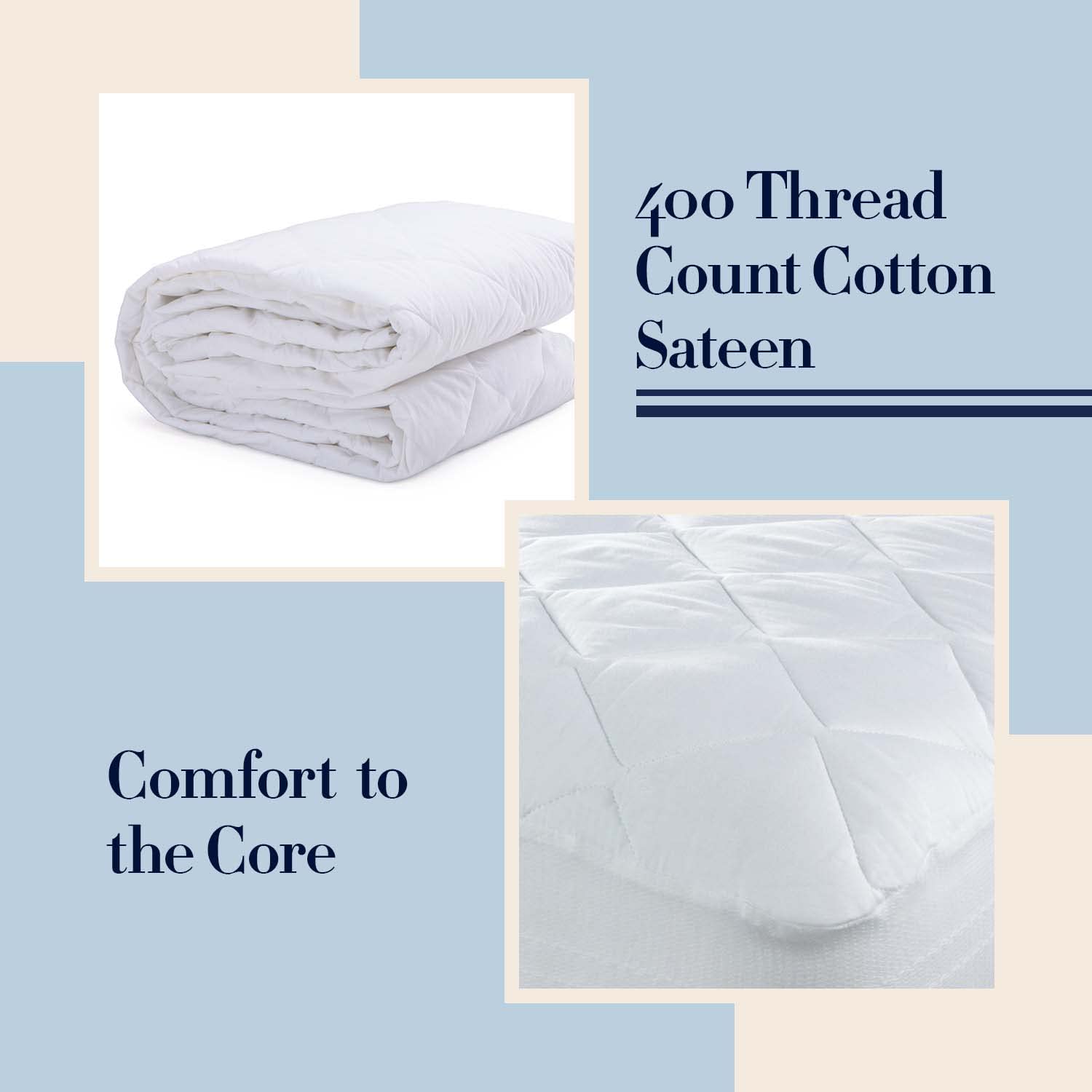 Stearns & Foster Cotton Sateen Mattress Pad – 400 Thread Count – Queen Size