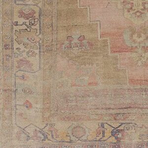 Hauteloom Holliday Living Room, Bedroom Area Rug - Traditional - Blue, Beige, Orange - 5' x 7'6"