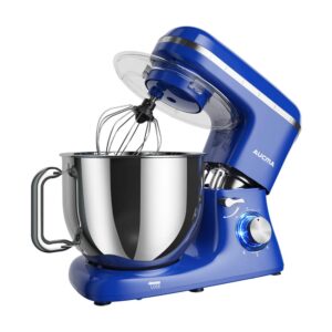 aucma stand mixer,7.4qt 6-speed tilt-head food mixer, electric kitchen mixer with dough hook, wire whip & beater