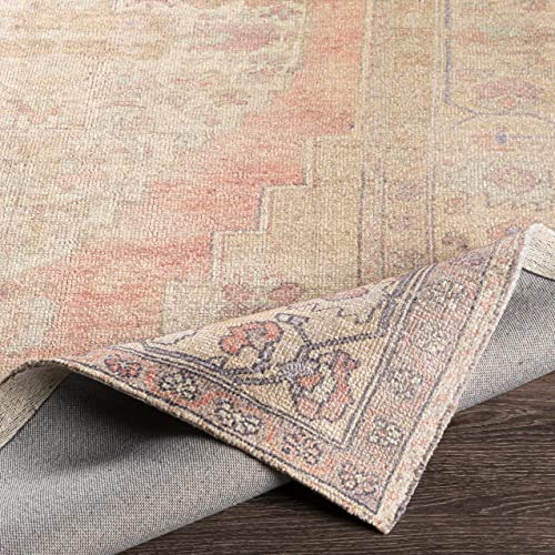 Hauteloom Holliday Living Room, Bedroom Area Rug - Traditional - Blue, Beige, Orange - 5' x 7'6"