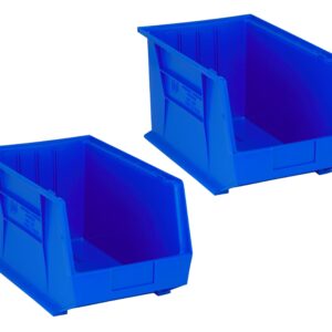 QUANTUM STORAGE SYSTEMS K-QUS260BL-2 2-Pack Ultra-Stack and Hang Bins, 18" x 11" x 10", Blue