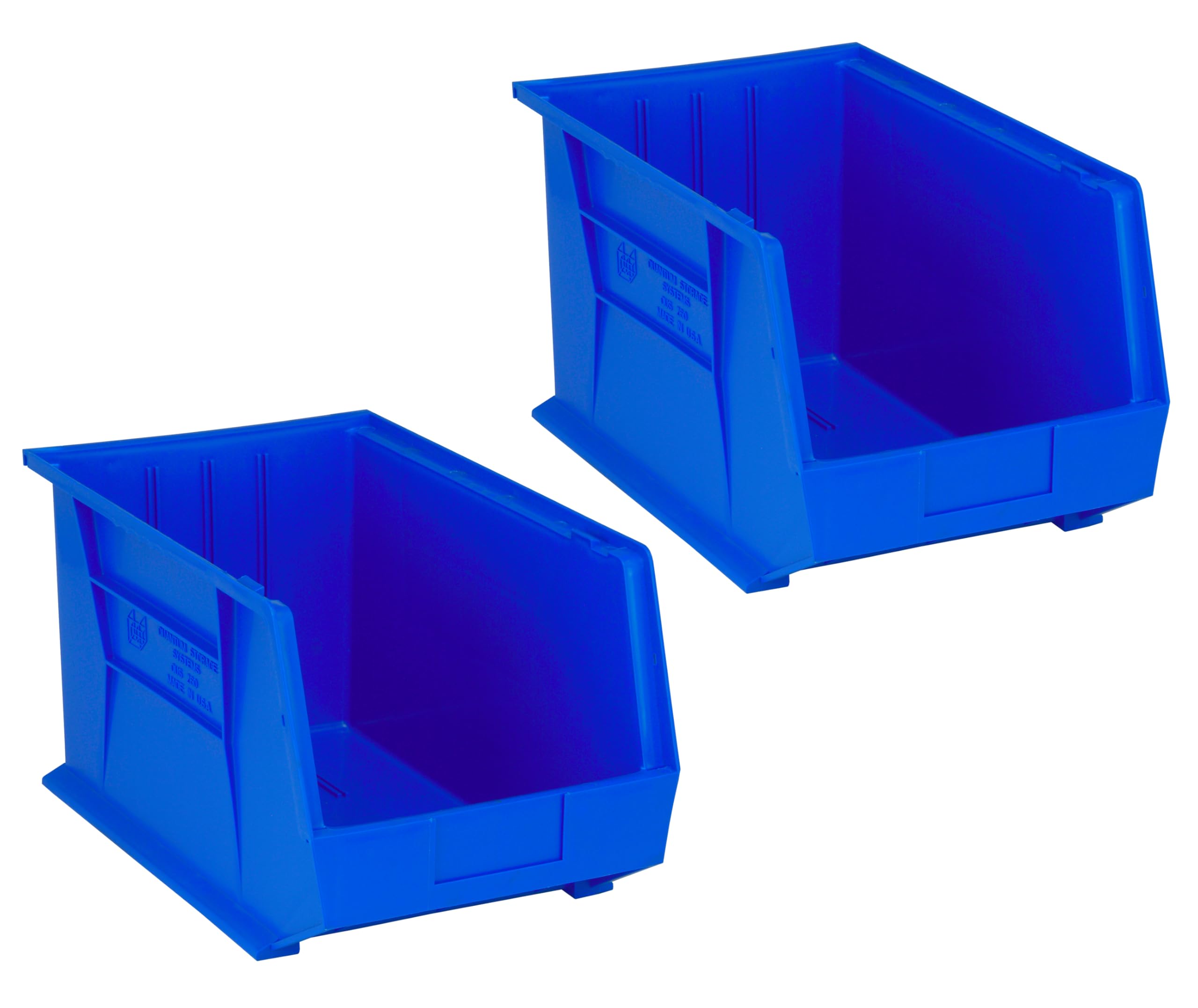 QUANTUM STORAGE SYSTEMS K-QUS260BL-2 2-Pack Ultra-Stack and Hang Bins, 18" x 11" x 10", Blue