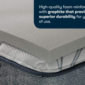 Serta Graphite Infused Pressure-Relieving Memory Foam Mattress Topper, 2 Inch, Full