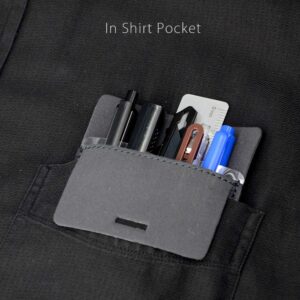 Pocket Protector, Leather Pen Pouch Holder Organizer, for Shirts Lab Coats, Hold 5 Pens, Designed to Keep Pens Inside When Bend Down. No Breaking of Pen Clip. Thick PU Leather, Navy, 2 Per Pack.