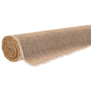 natural burlap fabric roll, 62 inch (w) x 16 ft (l), jute fabric by the yard for rose bush covers for winter, plant burlap tree wraps for winter, christmas tree decorations