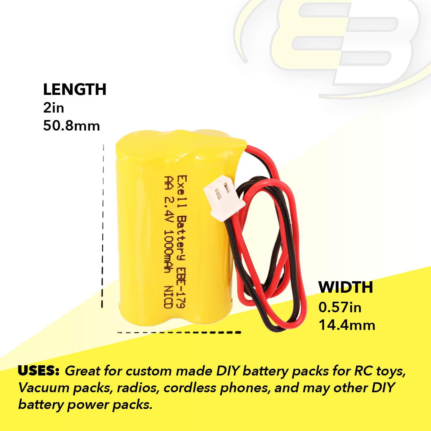 (2-Pack) Emergency/Exit Lighting Battery Fits and Replaces Custom-179 Custom179 BEL-179 BEL179 Exitronix 10010036 Exitronix 10010034 P/N6200RP 6200RP 6200 RP