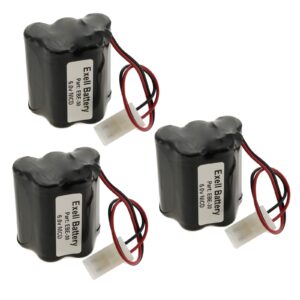 (3-pack) emergency/exit lighting battery fits and replaces nic0099, lithonia enb06006, prescolite e1875-01-00e82082100enb06006, sanyo 100502se, schlumberger tu89unigunvisual reader