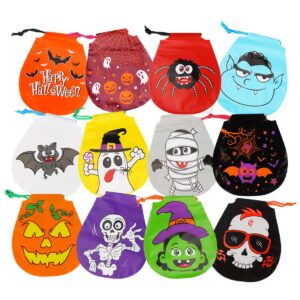 ccinee 24pcs halloween drawstring goody bags 12 styles halloween treats bags for kids's trick or treat halloween party favor supplies