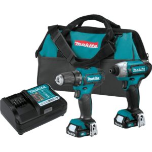 makita ct232-r cxt 12v max lithium-ion cordless drill driver and impact driver combo kit (1.5 ah) (renewed)