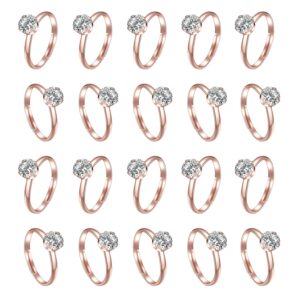 topoox 60 pack rose gold diamond engagement rings for bridal shower party game wedding table decorations