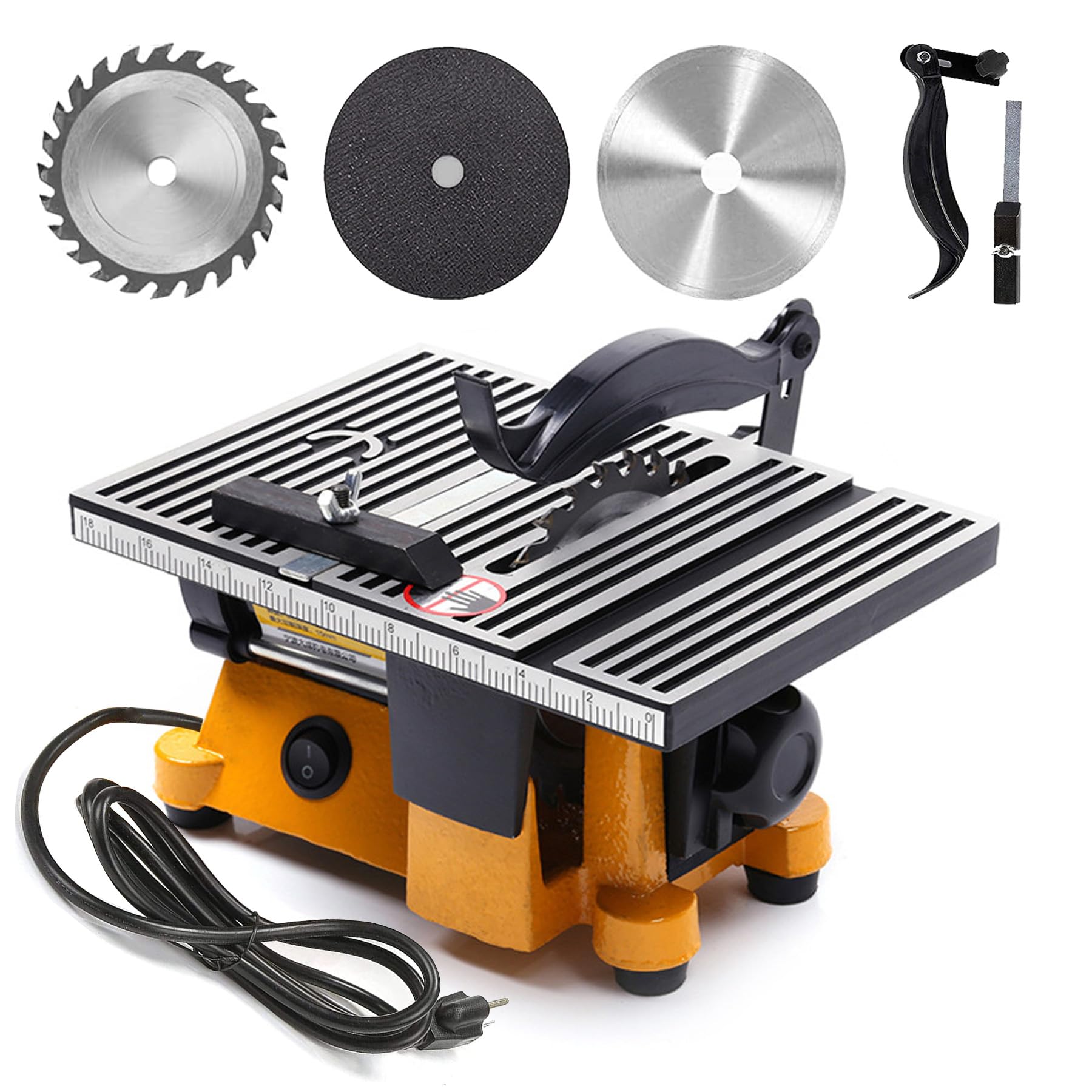 4" 60W Mini Table Saw Top Cut Off Miter Saw for Precision Cut Metal Wood Frame Molding