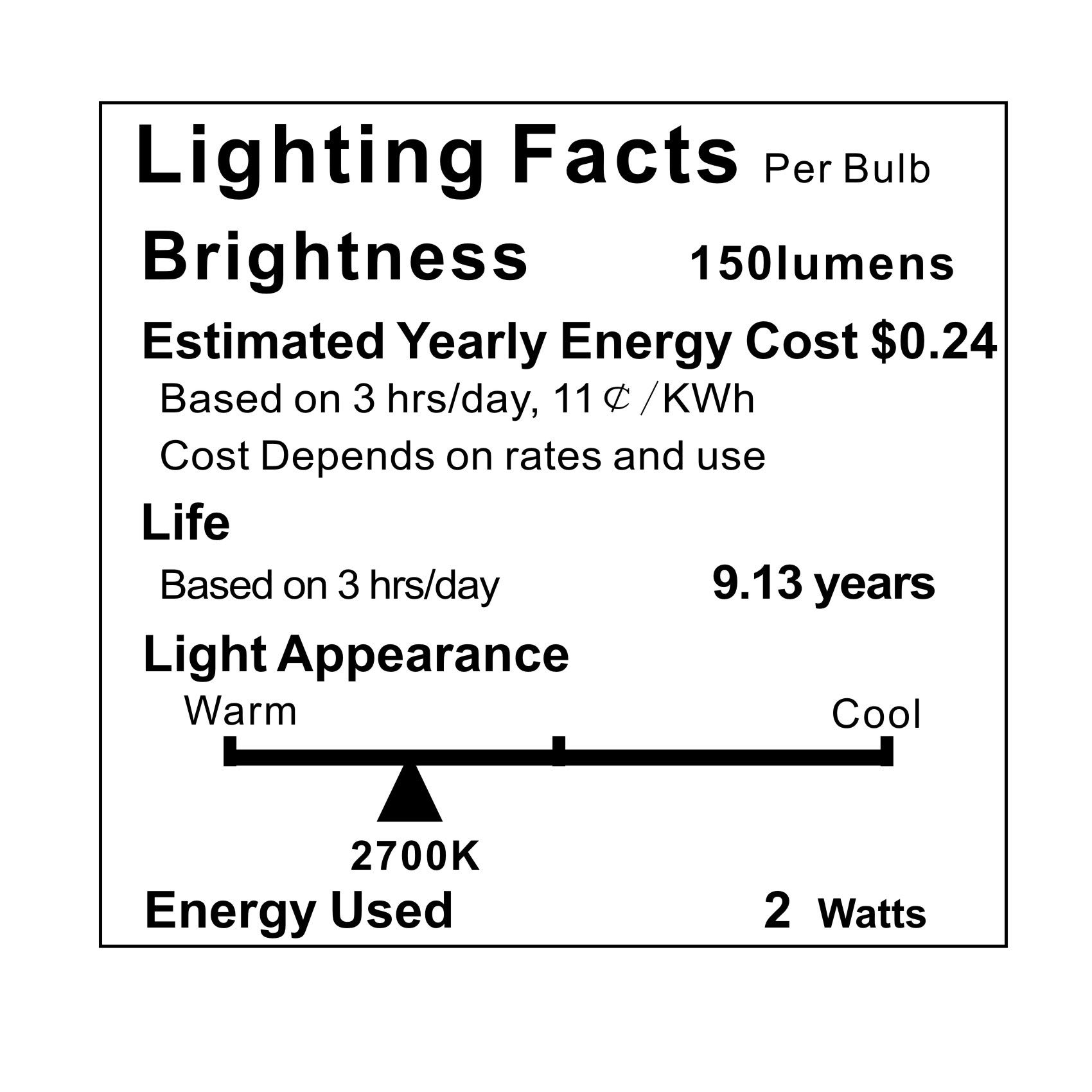 Low wattage A15 LED Light Bulb Replacement 15W 20W 25W E26 Base 120V 2W 150lm Soft White 2700K Non-Dimmable for Bathroom, Bedroom, Bedside Accent Lamps Pack of 4