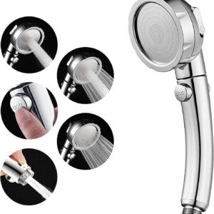 High Pressure Handheld Shower Head with ON/OFF Pause Switch - 3-Spray Settings Shower Heads,interface G1/2 (0.8 inches)(Handheld Shower Head)