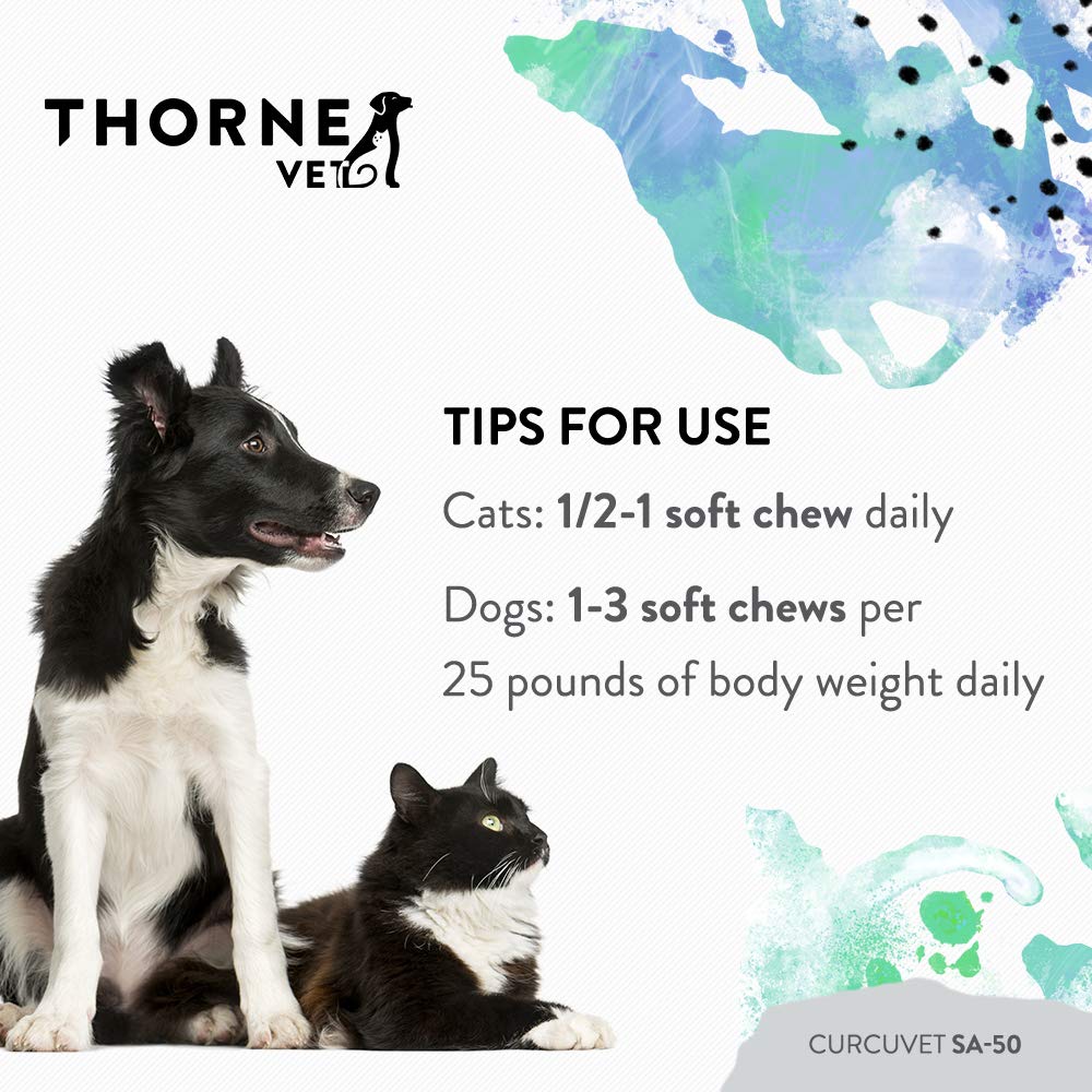 ThorneVet CurcuVET-SA50 – Joint, Muscle, Liver & GI Support for Small Dogs & Cats, 90 Soft Chews