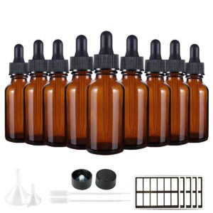 eternal moment 1 oz eye dropper bottle(48 pack), 30ml amber glass bottles with glass eye dropper for essential oils, chemistry lab chemicals, colognes & perfumes