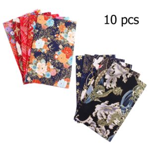 PRETYZOOM 10pcs Cotton Fabric Sheets Quilting Sewing Fabrics Japanese Style Flower Printed Fabric Patchwork for DIY Craft Sewing Scrapbooking Clothing 20x25mm