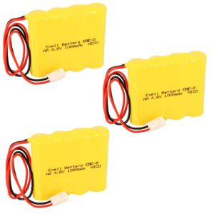 (3-pack) emergency/exit lighting battery fits and replaces dual lite 120790, dual lite 12-790, anic0754, nabc 721259000 kaufel 850.0060 aa/4 kaufel 850.006 nic0754 19353 dual lite 12 790