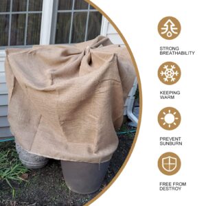 Natural Burlap Fabric Roll, 62 Inch (W) X 16 Ft (L), Jute Fabric by The Yard for Rose Bush Covers for Winter, Plant Burlap Tree Wraps for Winter, Christmas Tree Decorations