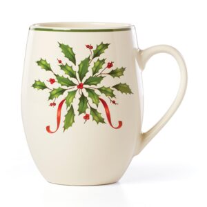 lenox holiday cocoa mug, 1 count (pack of 1), red & green