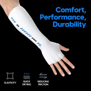 PULSAR eS Gaming Arm Sleeve for Esports Gaming Compression Sleeve, Palm Short L White