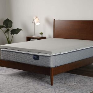 Serta Graphite Infused Pressure-Relieving Memory Foam Mattress Topper, 2 Inch, Full